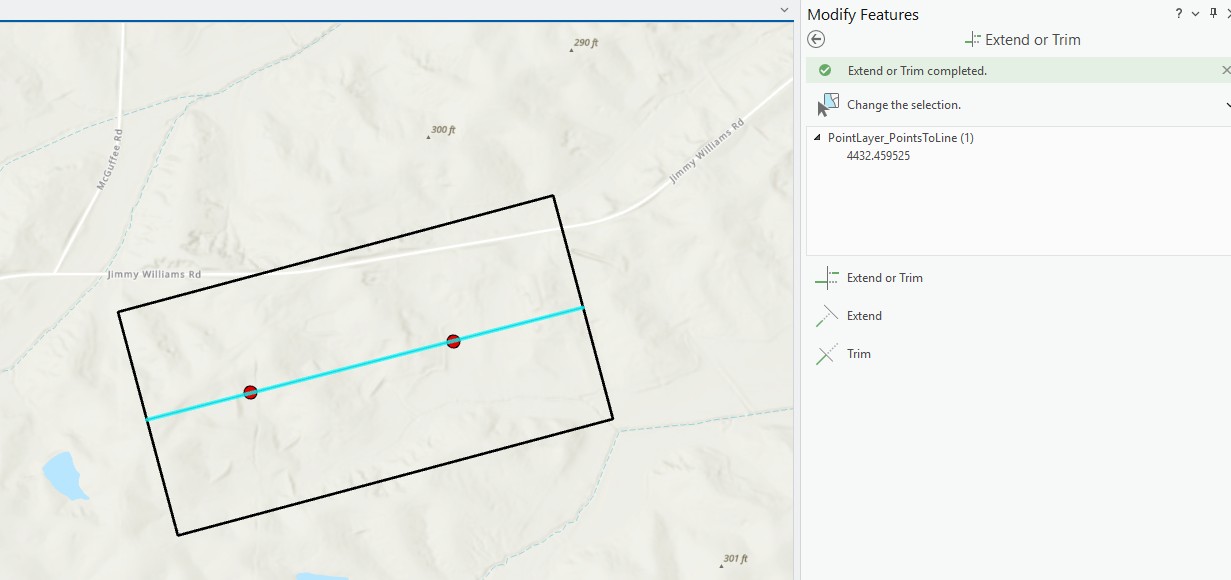 Solved: How create a line that go through to point and sto... - Esri Community